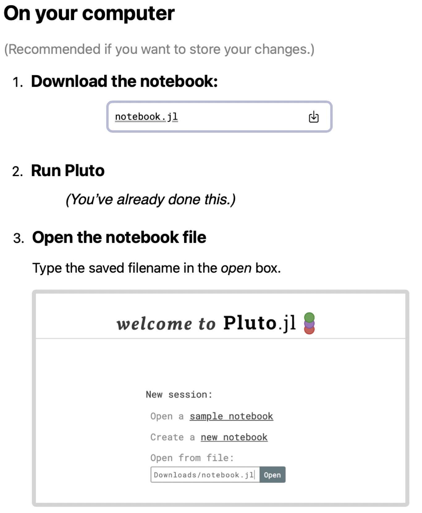 Opening and saving notebooks in Pluto | Classics 199: Papyrus to Pixels
